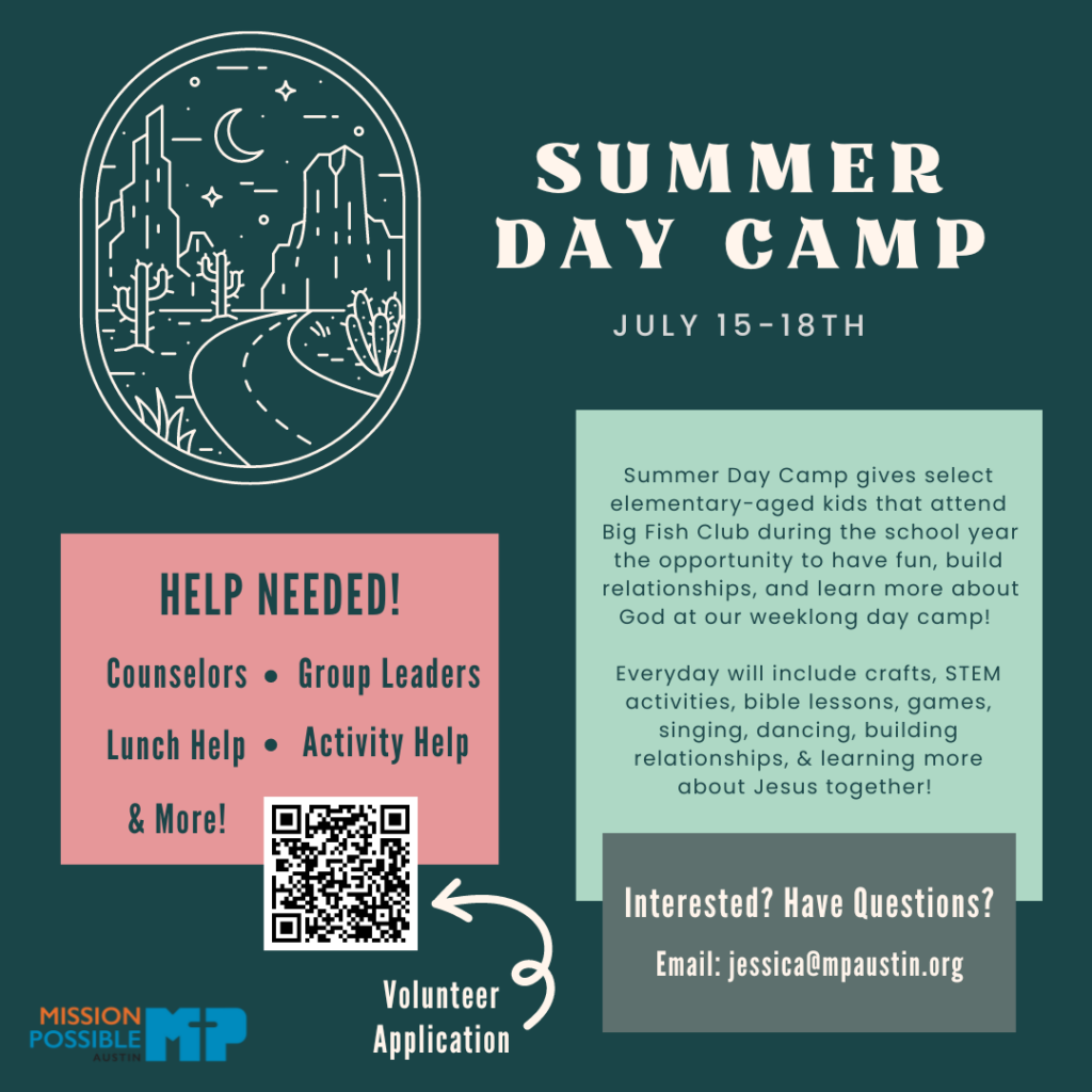 Summer Day Camp Volunteer Page – Mission Possible Austin